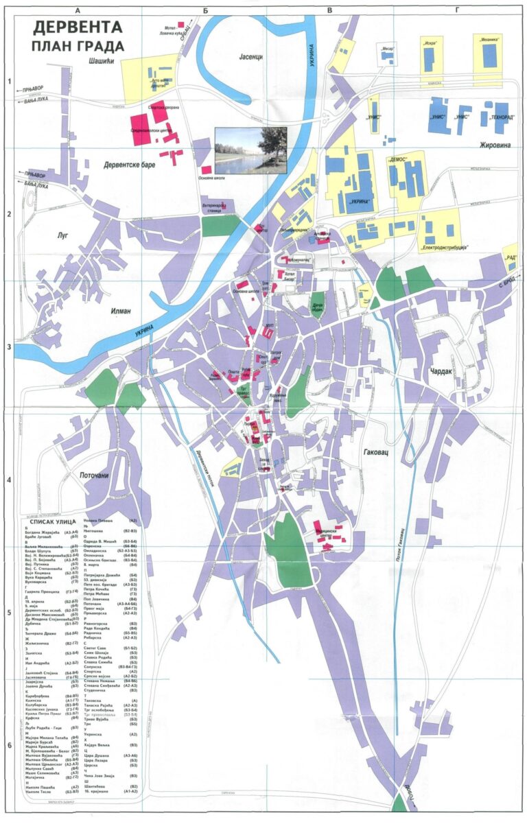 Mapa grada – Derventa